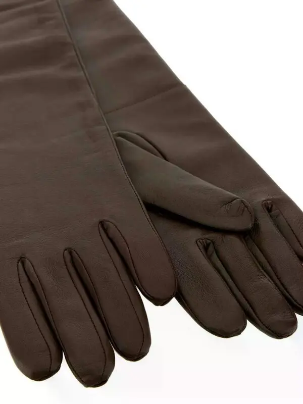 THE FRANKIE SHOP Veneto Long Leather Gloves - Brown