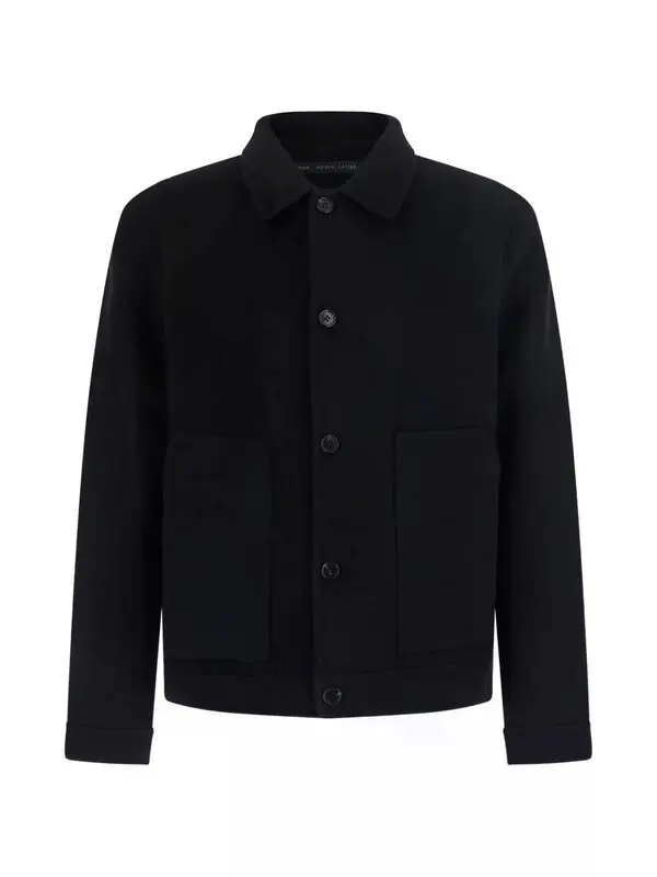 LOW BRAND Button-up Wool Shirt Jacket