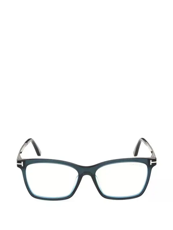 TOM FORD T-logo Rectangle-frame Glasses - Blue