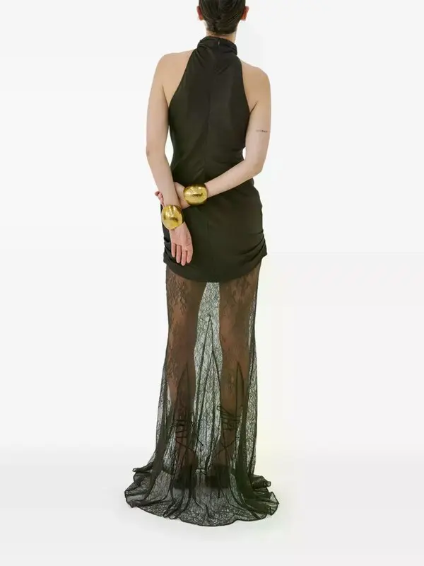 DE LA VALI Eldra Lace-panel Maxi Dress