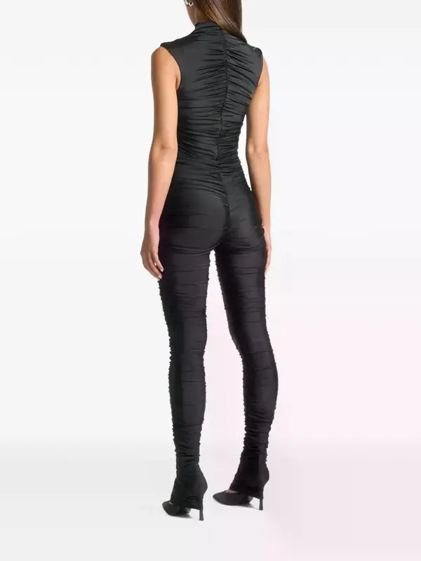 Manière De Voir Cap Sleeve Ruched Jumpsuit