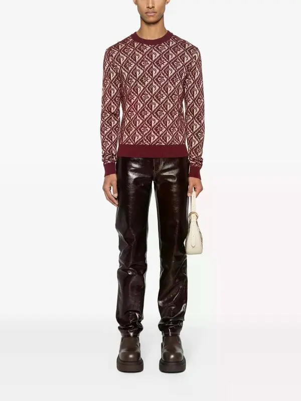 MARINE SERRE Patterned-jacquard Wool-blend Jumper