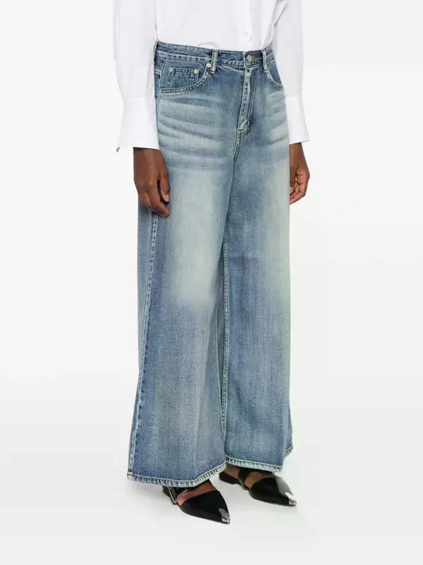 LA PISCINE Faded Wide-leg Jeans