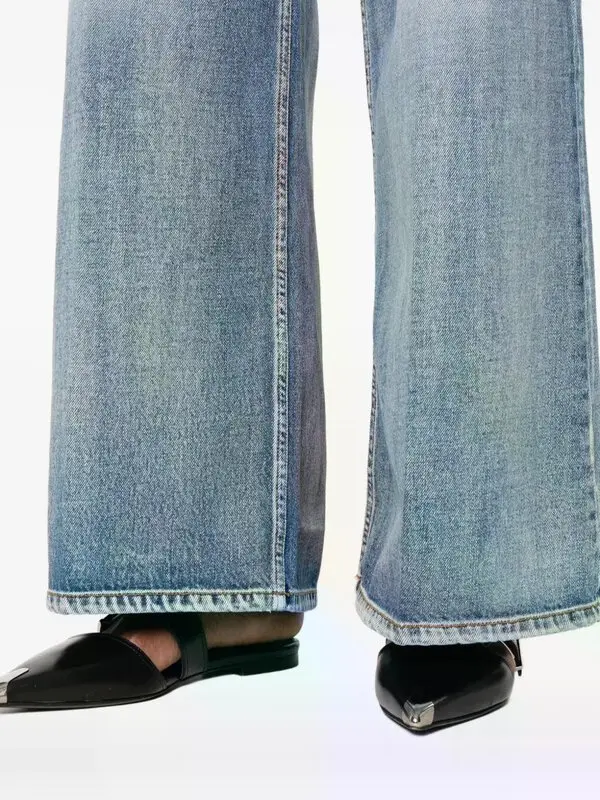 LA PISCINE Faded Wide-leg Jeans