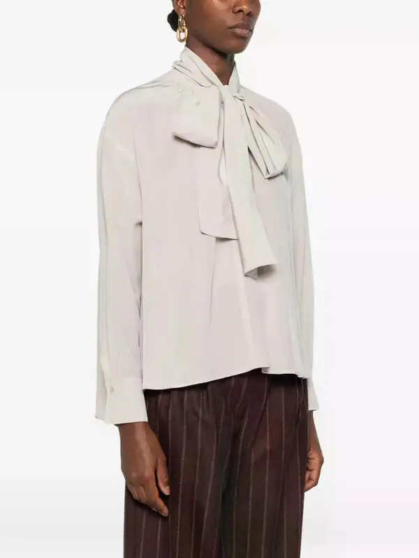 BARBA NAPOLI Pussy-bow Silk Blouse
