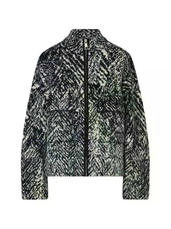 Liu Jo Bomber Jacket In Knit Jacquard - Black