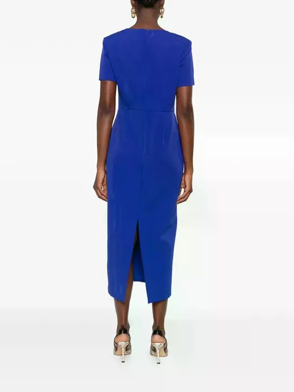 Roland Mouret Asymmetric Pleated Midi Dress