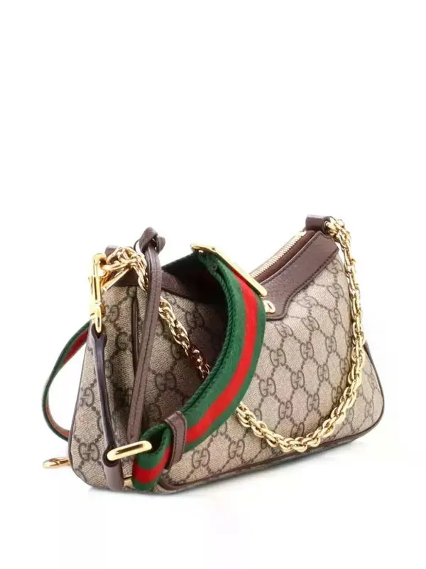 Gucci Ophidia Charm Shoulder Bag Gg Coated Canvas Small Crossbody Bag - Brown