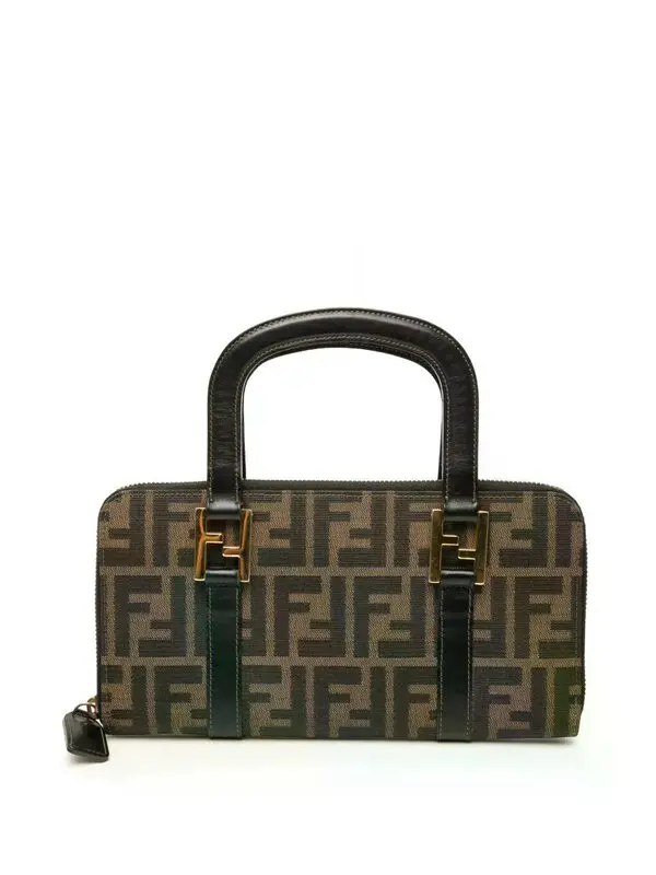 Fendi 20th Century Zucca Canvas Top Handle Wallet Handbag