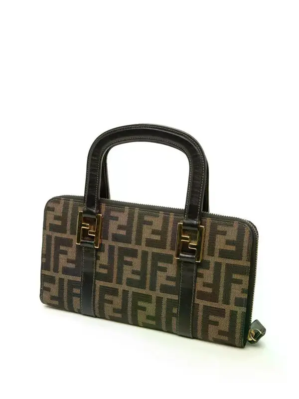 Fendi 20th Century Zucca Canvas Top Handle Wallet Handbag
