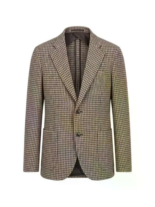 SLOWEAR Houndstooth-pattern Single-breasted Blazer - Brown