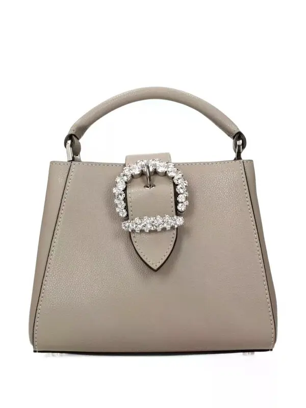 JIMMY CHOO Cheri Crystal-buckle Leather Tote Bag - Grey