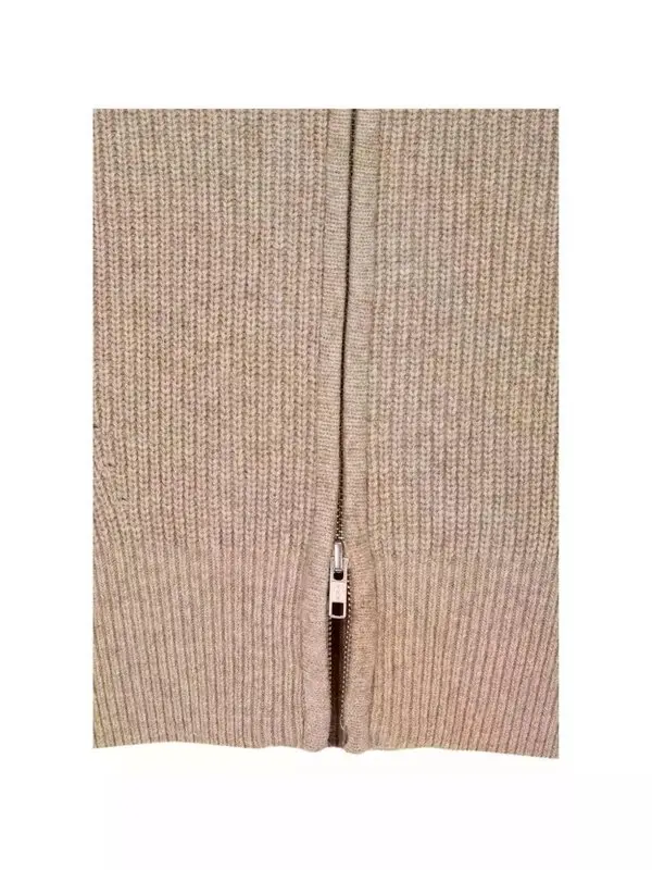 STUDIO TOMBOY Ribbed-knit Zip-up Cardigan