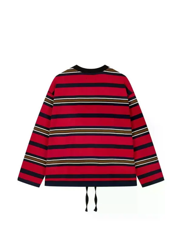 STUDIO TOMBOY Adjustable-hem Striped Sweatshirt
