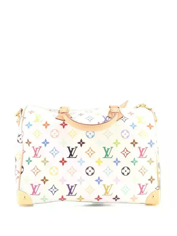 LOUIS VUITTON X Takashi Murakami Speedy Soft Bandouliere Bag Monogram Multicolor 30 Satchel - White