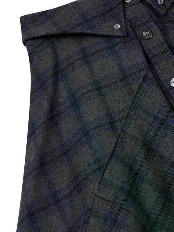 STUDIO TOMBOY Check-pattern Button-down Skirt - Grey