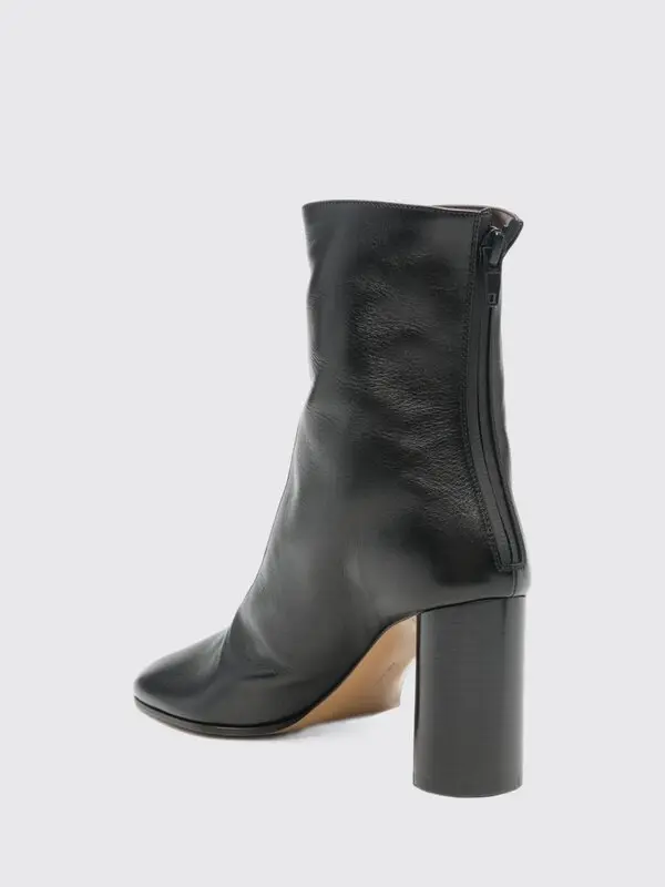 Phoebe Philo Smooth Leather Ankle Boots With Squared Toe And High Heel