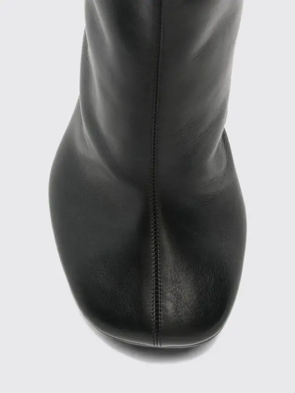 Phoebe Philo Smooth Leather Ankle Boots With Squared Toe And High Heel