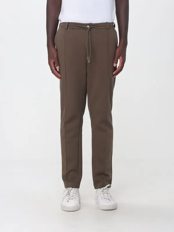 HESKIMO Slim Fit Jersey Trousers With Drawstring Waist And Welt Pockets - Dark