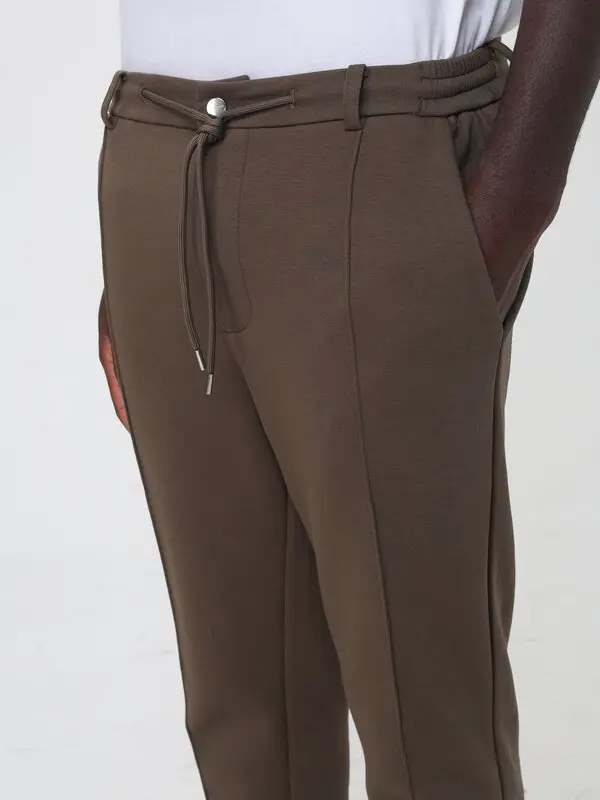 HESKIMO Slim Fit Jersey Trousers With Drawstring Waist And Welt Pockets - Dark