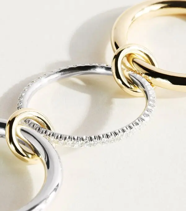 SPINELLI KILCOLLIN Sterling Yellow Gold And Diamond Libra Ring