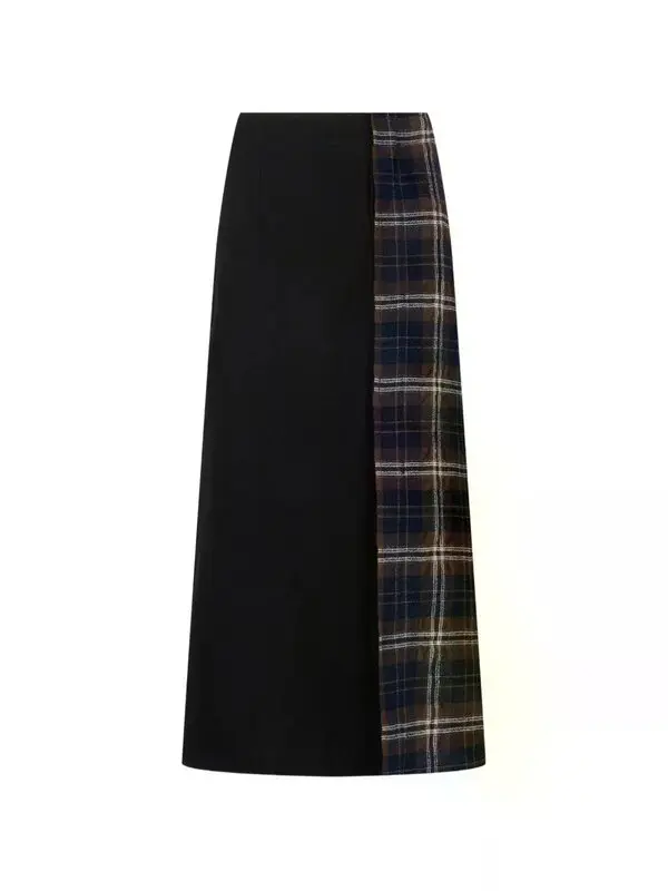 STUDIO TOMBOY Check-pattern A-line Maxi Skirt - Black