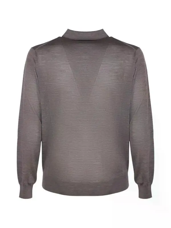 KANGRA Long-sleeve Knitted Polo Shirt