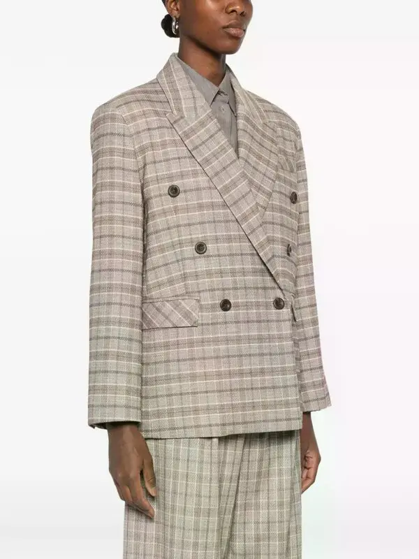 ELEH Check Double-breasted Blazer