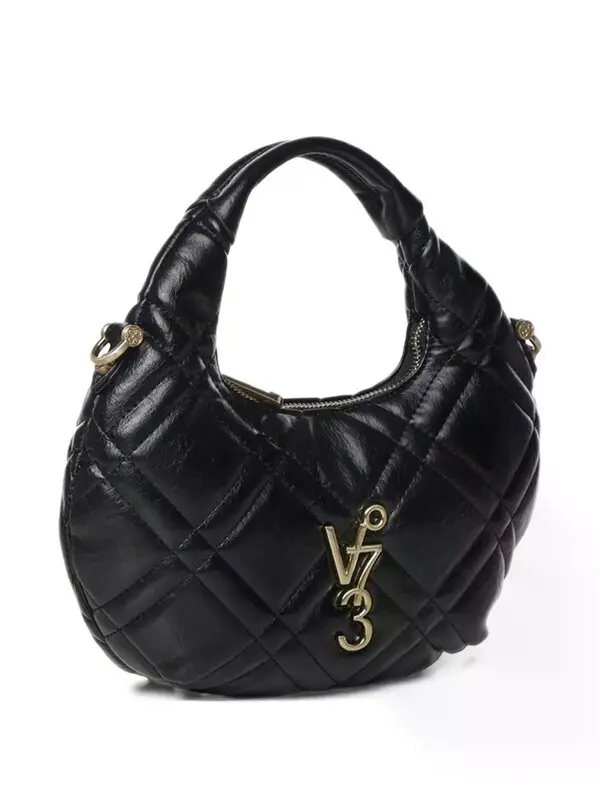 V°73 Mini Diaspro Quilted Tote Bag - Black