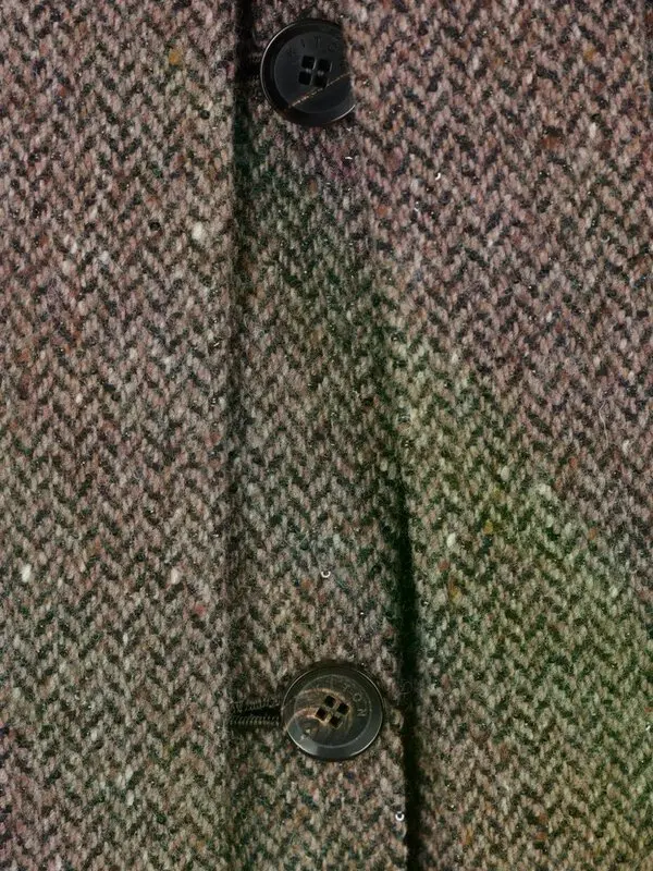 Kiton Herringbone-pattern Belted Single-breasted Coat