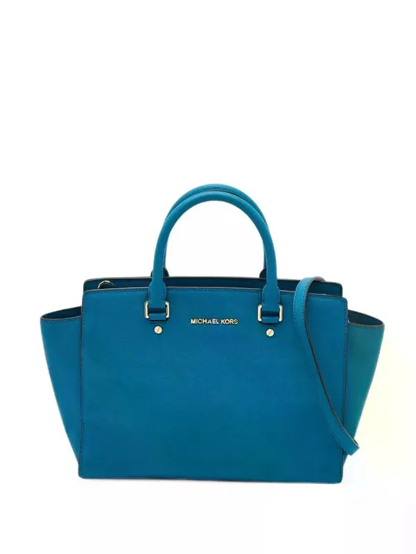 Michael Kors Selma Leather Satchel Bag - Blue