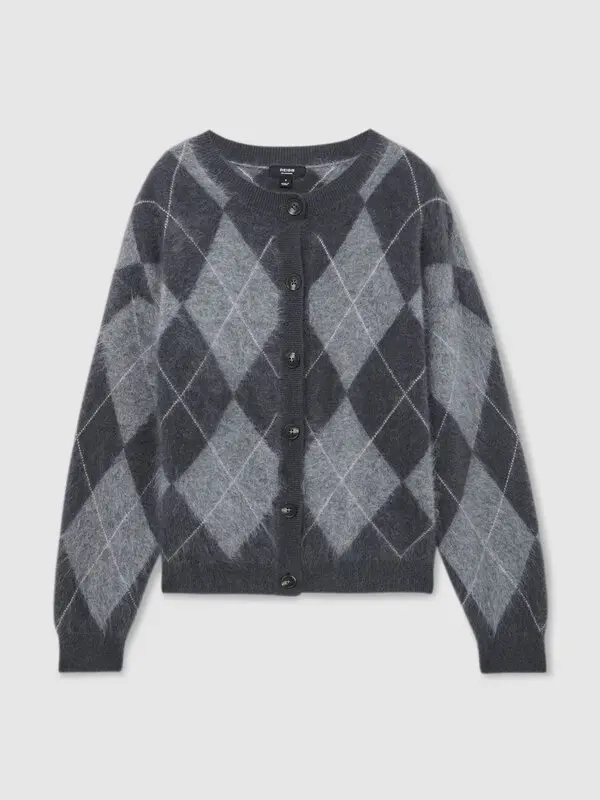 REISS Cashmere Argyle Cardigan