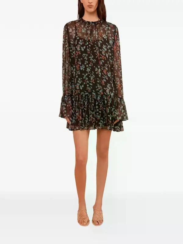 Ulla Johnson Emmeline Floral-print Ruffled Mini Dress - Brown