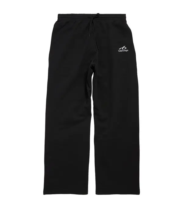 Balenciaga Cotton Bodies Logo Baggy Sweatpants - Black