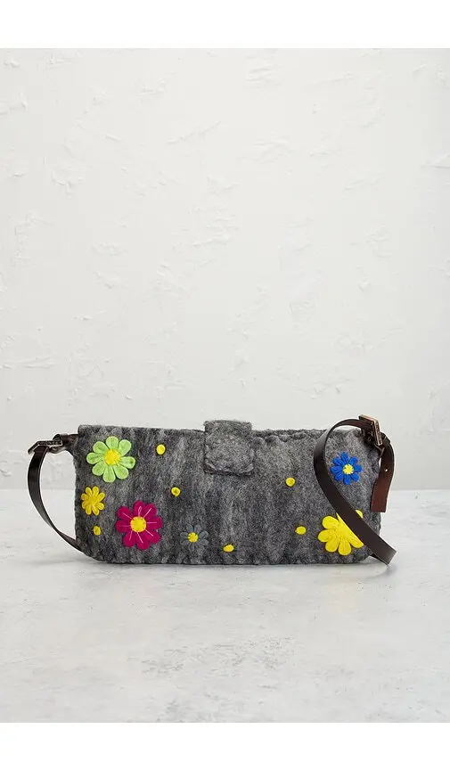 FWRD RENEW Fendi Floral Embroidered Shoulder Bag