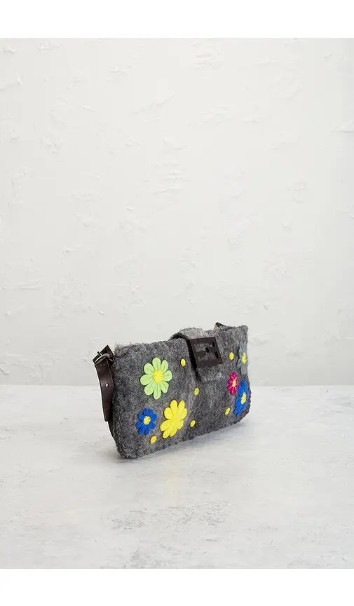 FWRD RENEW Fendi Floral Embroidered Shoulder Bag