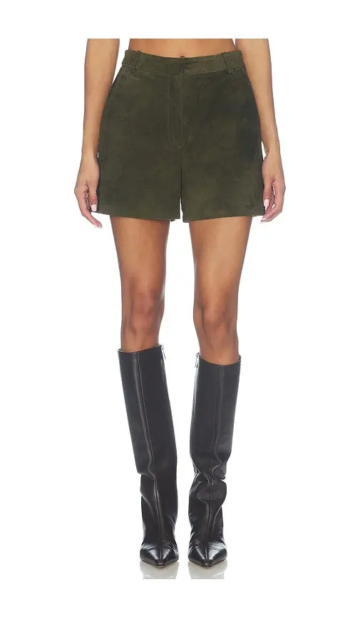 AEXAE Lamb Leather Suede Short