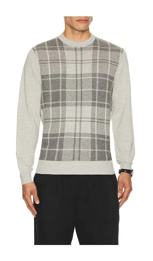 Barbour Mineral Tartan Crew Sweater - Grey