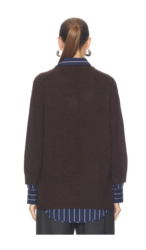 Brochu Walker V-neck Printed Layered Pullover Sweater