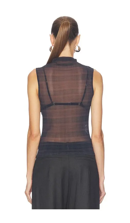 Enza Costa Mesh Sleeveless Twist Top