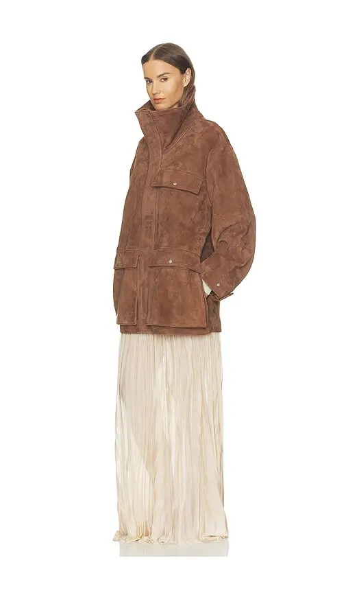 HELSA Suede Oversized Utility Jacket