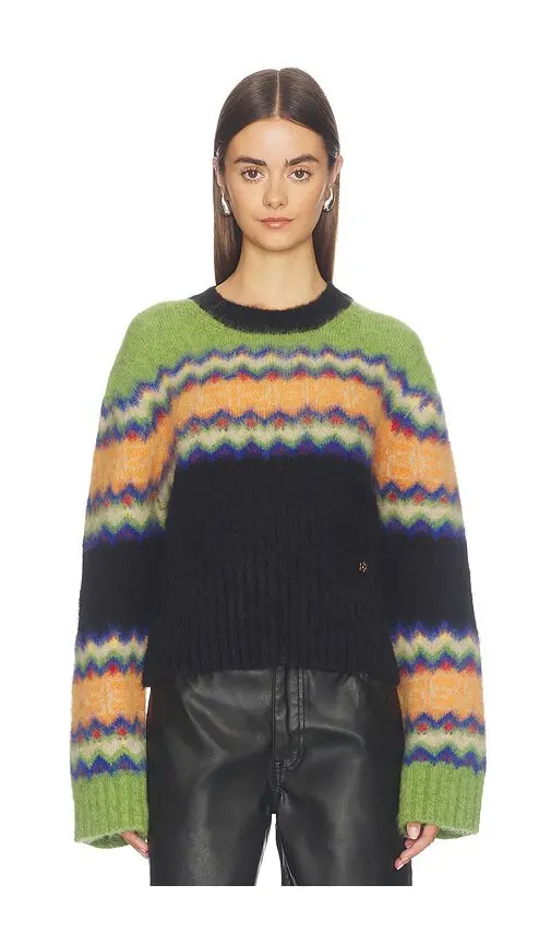 GANNI Brushed Alpaca Fairisle Sweater