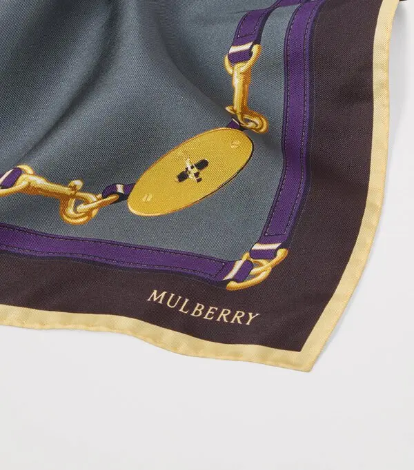 Mulberry Silk Belt Border Square Scarf