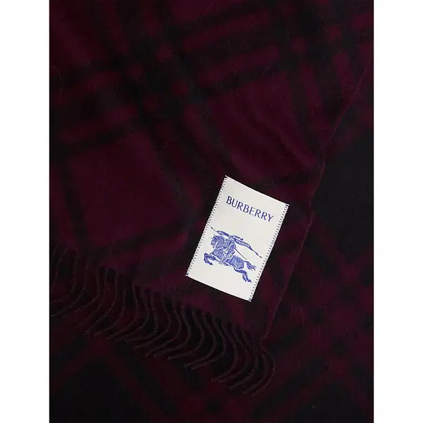 Burberry Brand-patch Checked Alpaca Wool Scarf