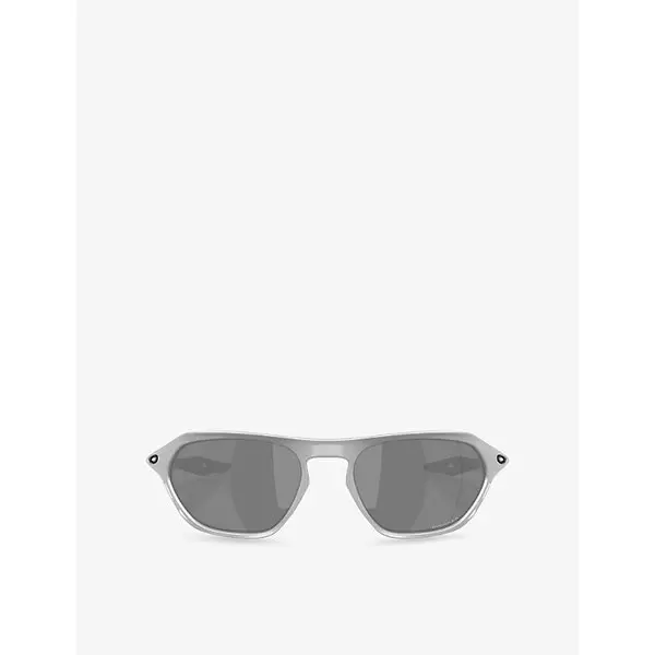 Oakley Oo9537 Cage Jacket Geometric-frame Nylon Sunglasses - Silver