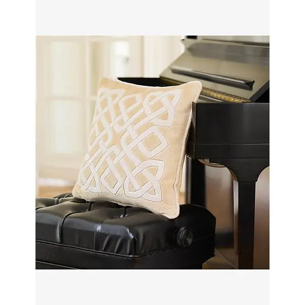 YVES DELORME Entrelac Woven Cushion Cover - Dune