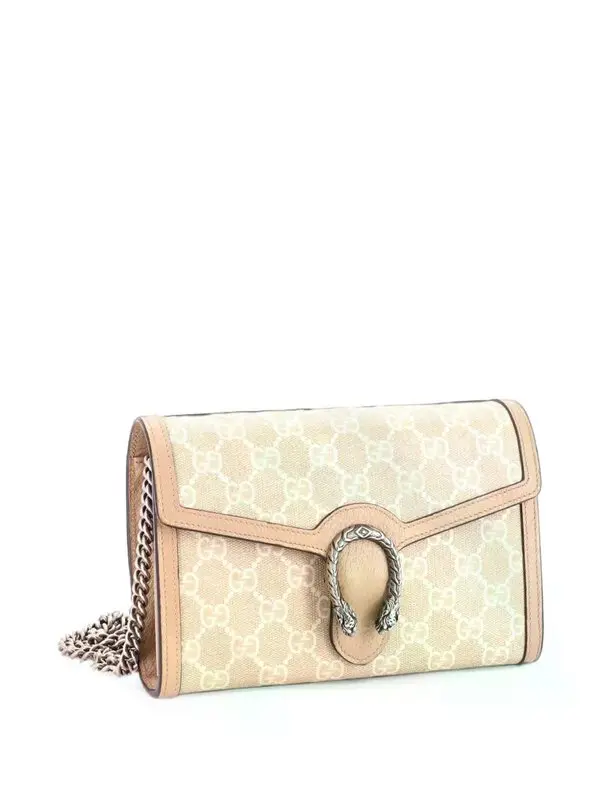 Gucci Dionysus Chain Wallet Gg Coated Canvas Small Crossbody Bag - Neutrals