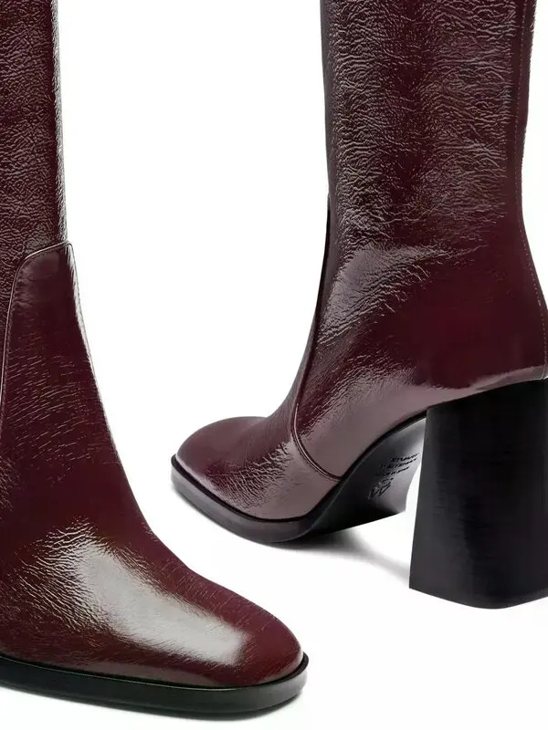 STUART WEITZMAN Vera Crinkle Patent Leather Boots