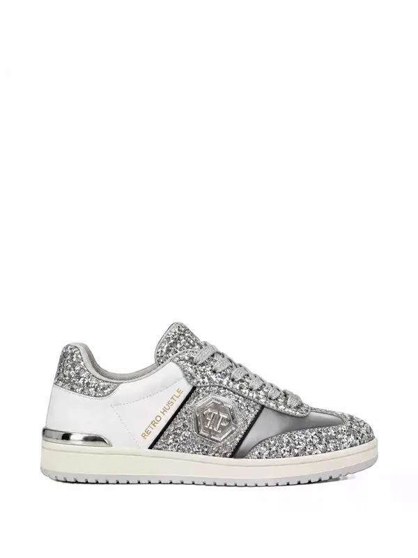 Philipp Plein Sneakers Retro Hustle Mix Glitter - Silver