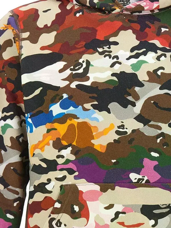 A BATHING APE Camouflage-print Shark Hoodie - Brown